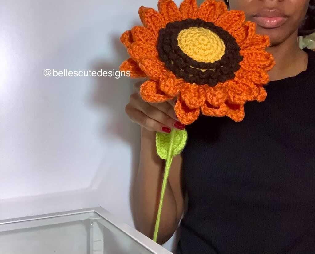 Large and Medium Crochet Sunflower - Etsy