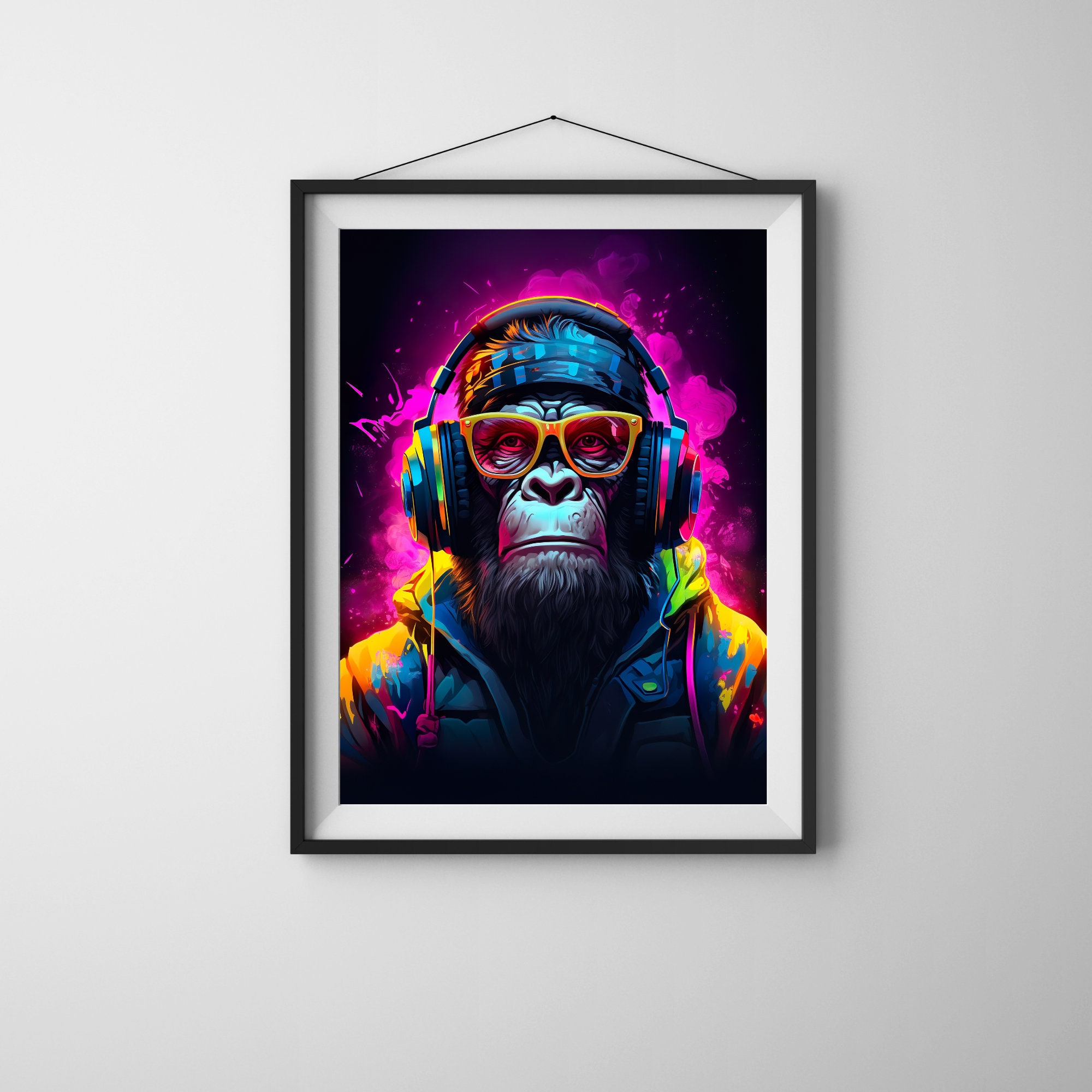 Set of 3 Gamer Chimp Digital Wall Art, Digital Gaming Print, Funny ...