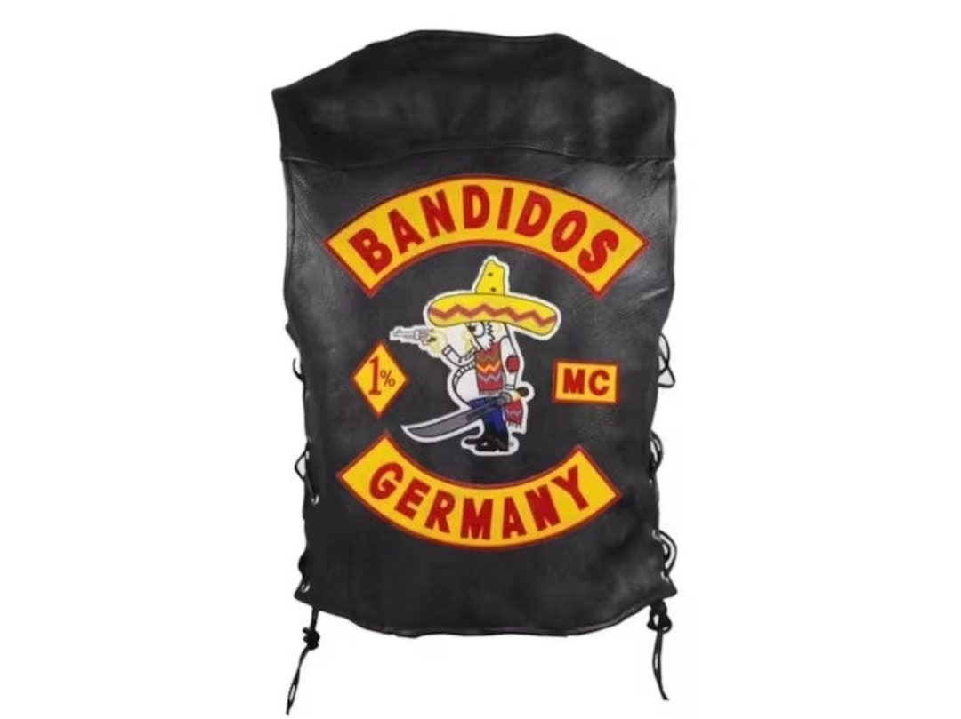 Mens Bandidos Motorbike Club Leather Vest for Men Replica Motorcycle ...