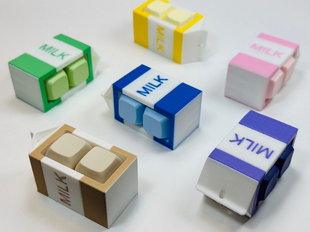Milk Carton Fidget Toy Keychain: Clicky Clacky Mechanical Keyboard - Etsy