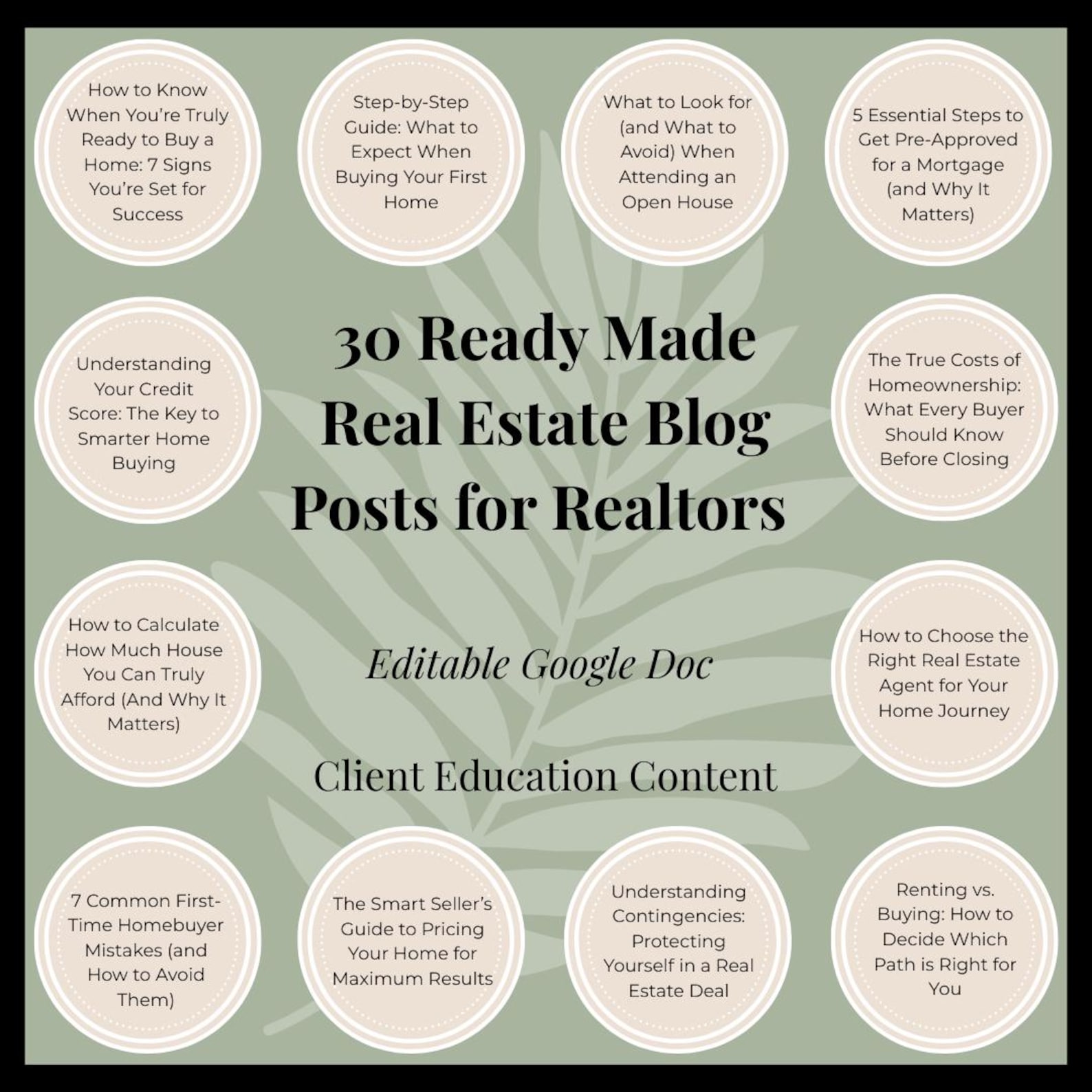 30 Real Estate Blog Posts for Realtors | Editable Google Doc | Client ...