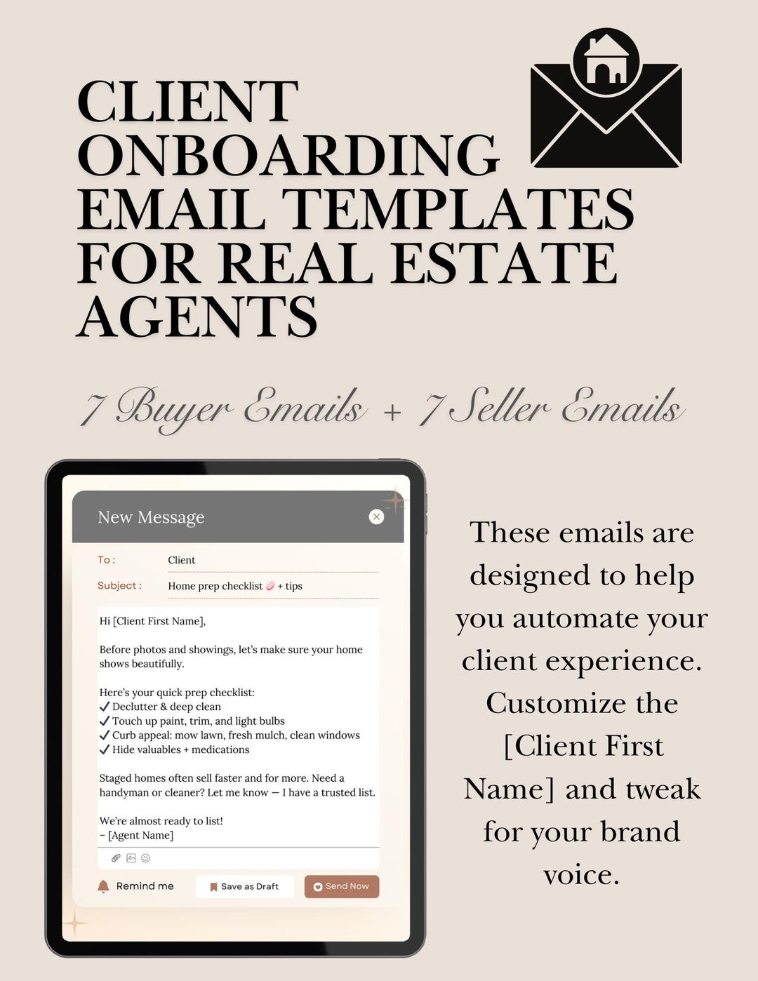 Real Estate Client Onboarding Email Templates | Buyer + Seller Pack - Etsy