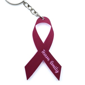 Multiple Myeloma Cancer Ribbon Acrylic Keychain, Custom Cancer Team ...