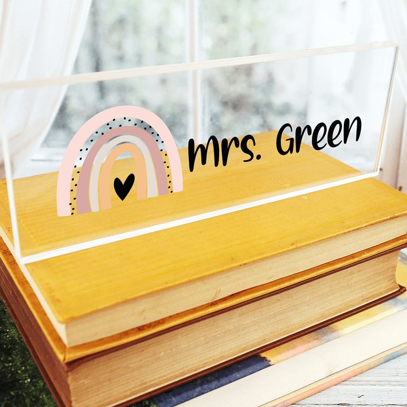 Rainbow Teacher Sign - Etsy