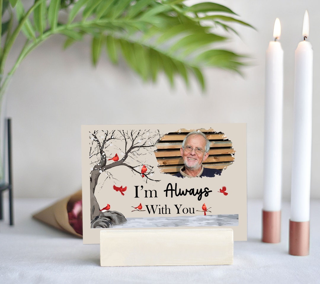 In Memory of Plaque With Cardinal Birds, Personalized Sympathy Gifts ...