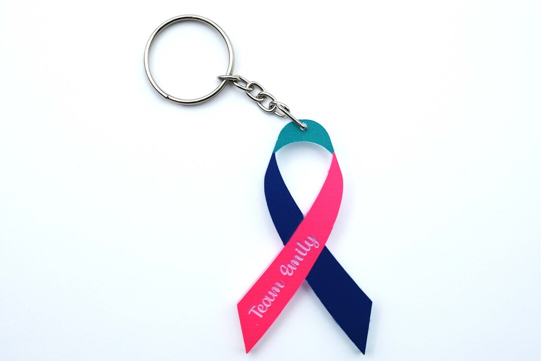 Personalized Thyroid Cancer Ribbon Acrylic Keychain Thyroid - Etsy