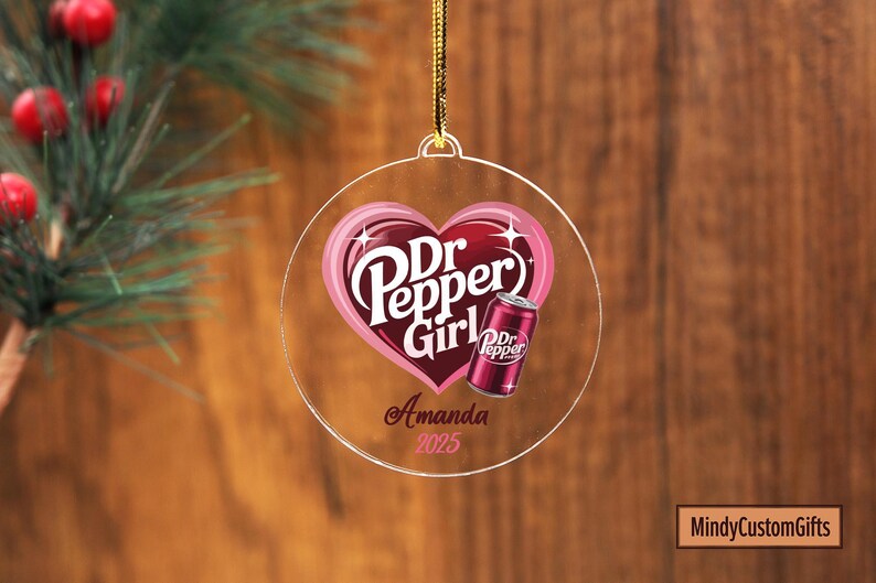 Custom Dr Pepper Girl Ornament, Acrylic Christmas Decor, Soda Lover ...