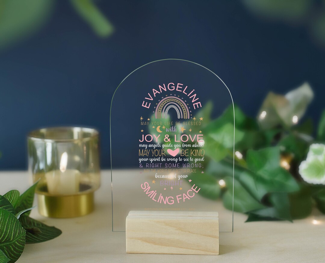 Personalized Bible Verse Acrylic Plaque for Baptism Gift Girl Boy ...