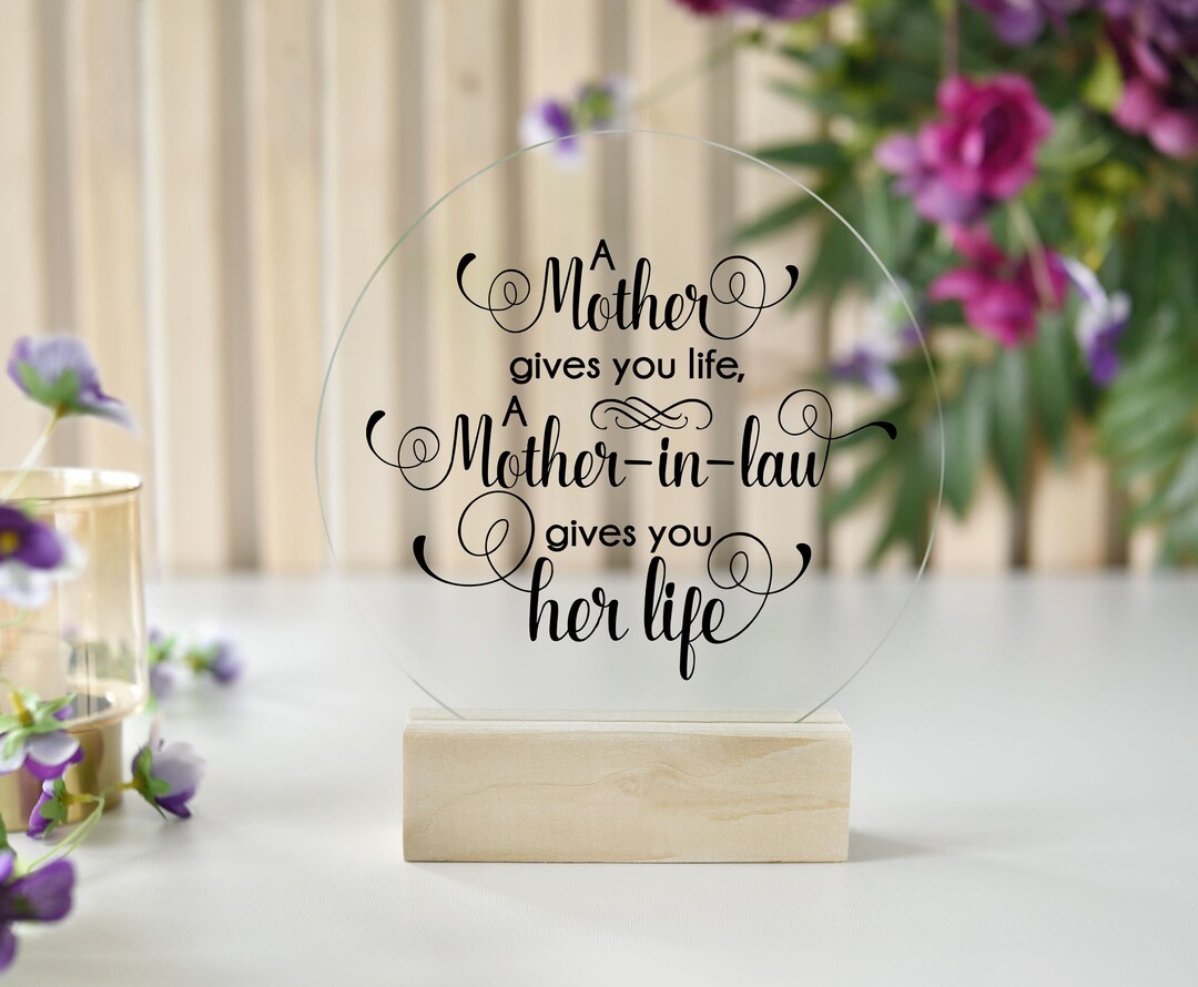 To My Mother in Law Plaque Gift From Son in Law, Mothers Day Plaque ...