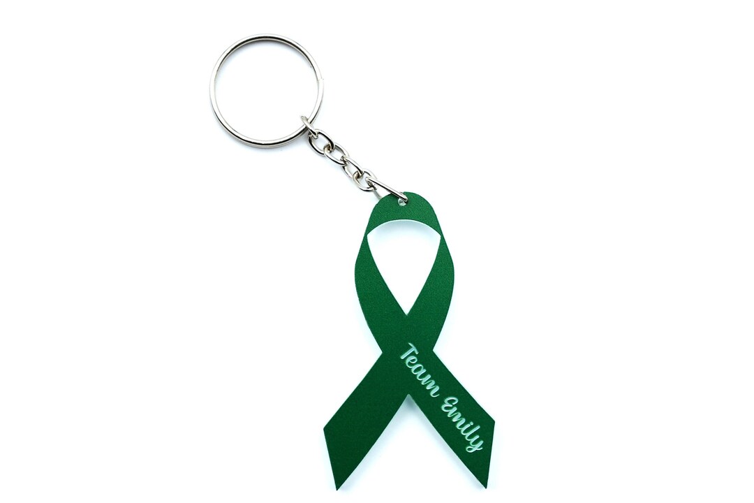 Liver Cancer Ribbon Acrylic Keychain, Custom Liver Cancer Warrior Team ...