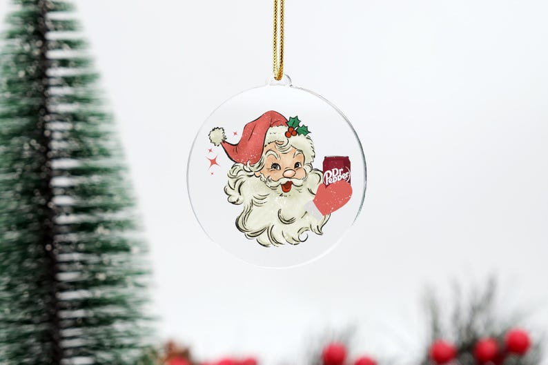 Santa Dr Pepper Ornament, Personalized Soda Lover Tree Hanger, Funny ...