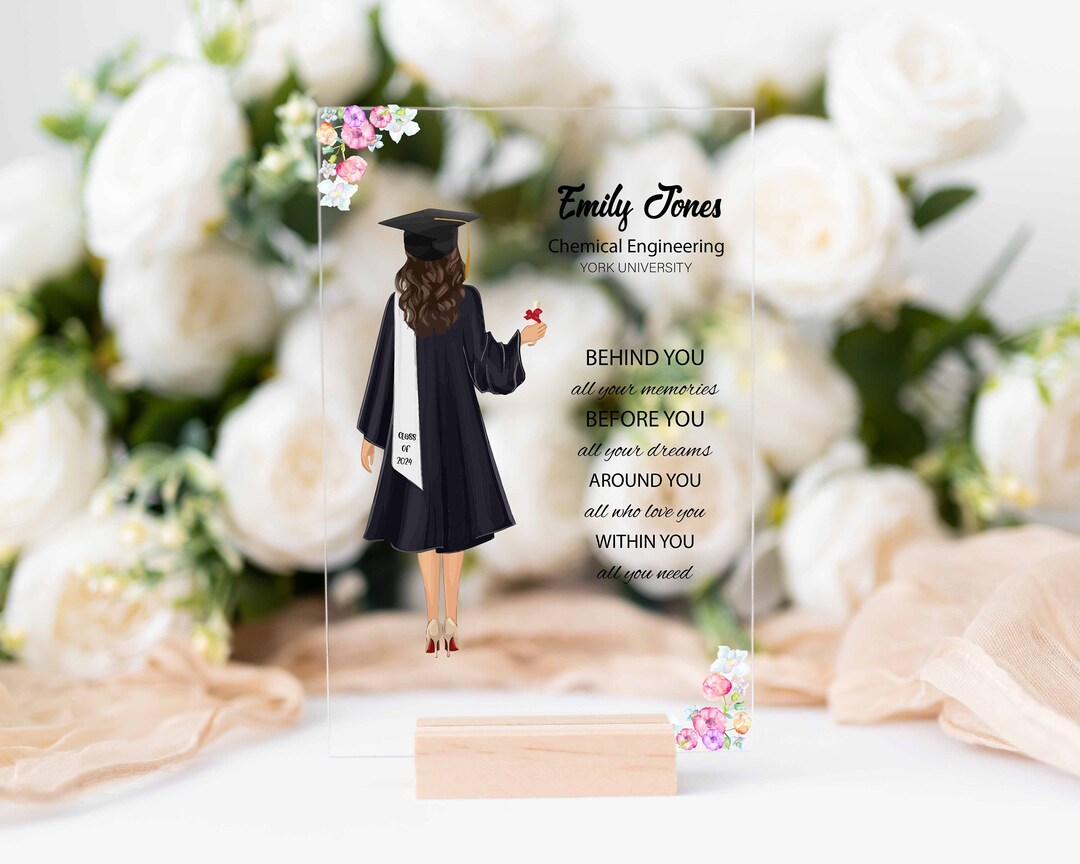 Female Graduation Acrylic Plaque Decor, Personalized Grad Gifts for Her ...