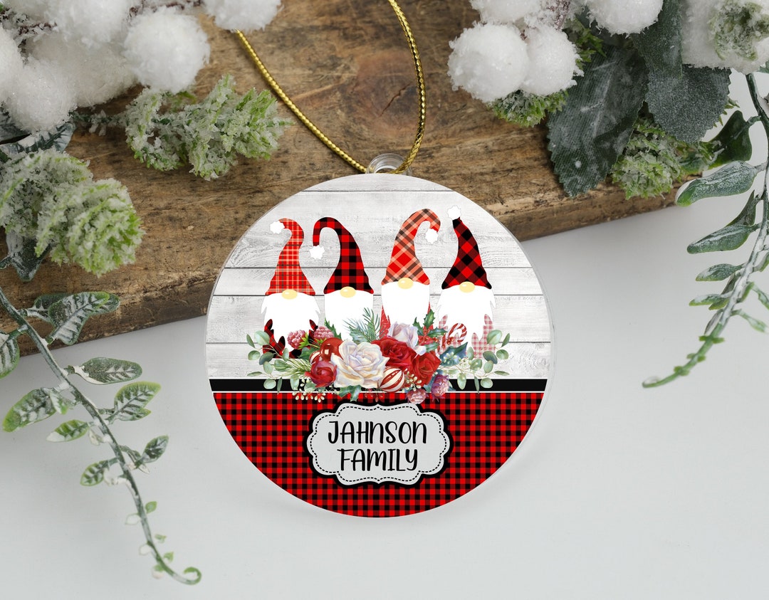 Personalized Gnomes Family Name Christmas Ornament,family of Gnomes ...