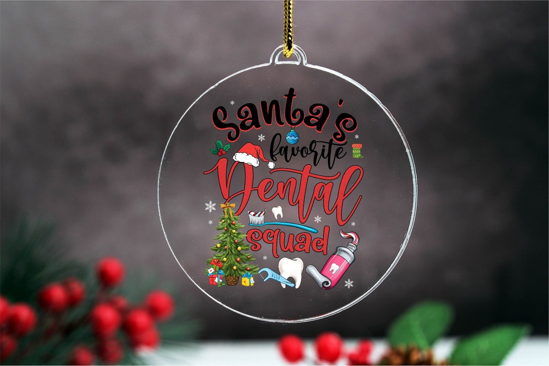 Santa's Favorite Dental Squad Ornament, Office Christmas Keepsake ...