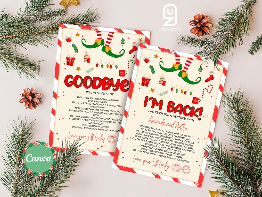 Editable Elf Arrival & Goodbye Letter: Canva Template (digital Download ...