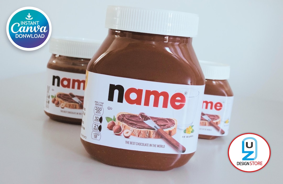 Custom Nutella Label - Personalized Stickers for Jars - Personalized ...