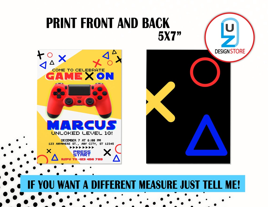 Video Game Birthday Invitation Printable Neon Glow Boy Gamer - Etsy