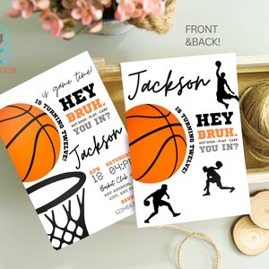 Editable Basketball Invitation, Basketball Birthday Invitation ...