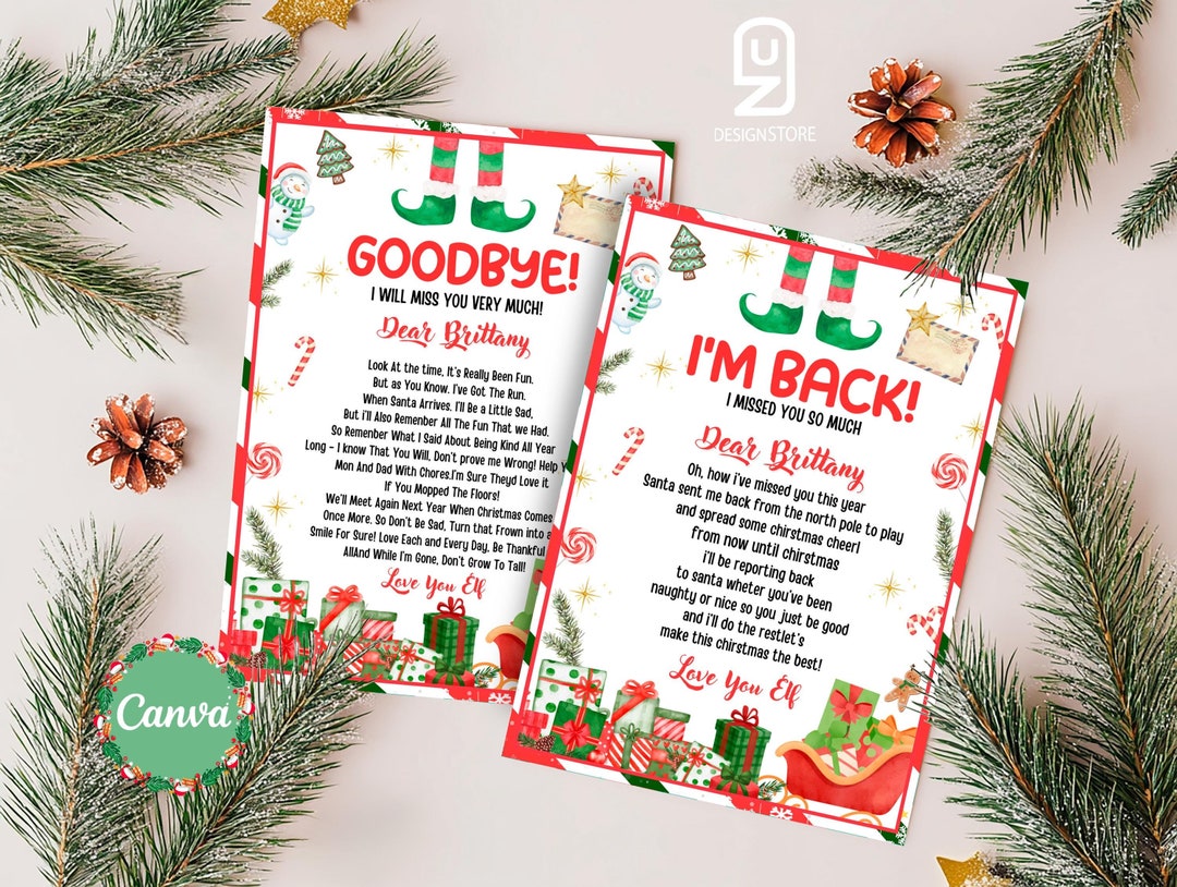 Editable Elf Arrival and Goodbye Letter Set, Christmas Elf Letter Combo ...