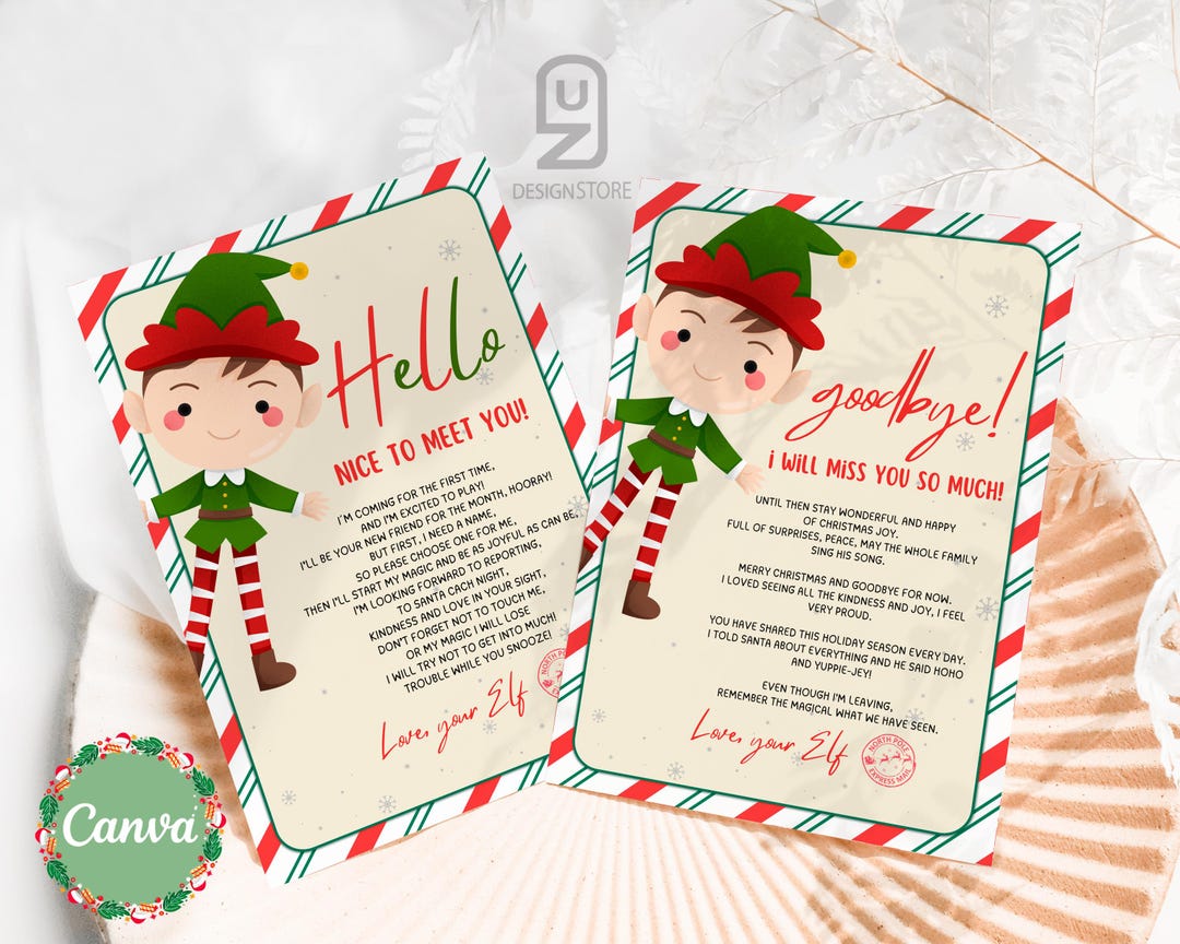 Editable Elf Letter, Elf Arrival Letter, Elf Return Letter, Elf I'm ...