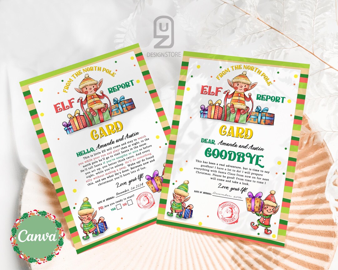 Editable Elf Boys Arrival Letter Elf Return Letter Elf I'm Back Letter ...