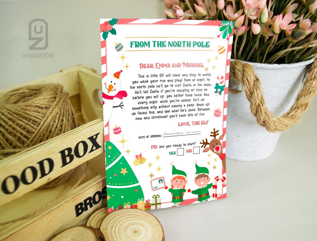 EDITABLE First Time Elf Arrival Letter First Time Elf Visiting Letter ...