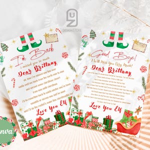 Editable Elf Letter, Elf Arrival Letter, Elf Return Letter, Elf I'm ...