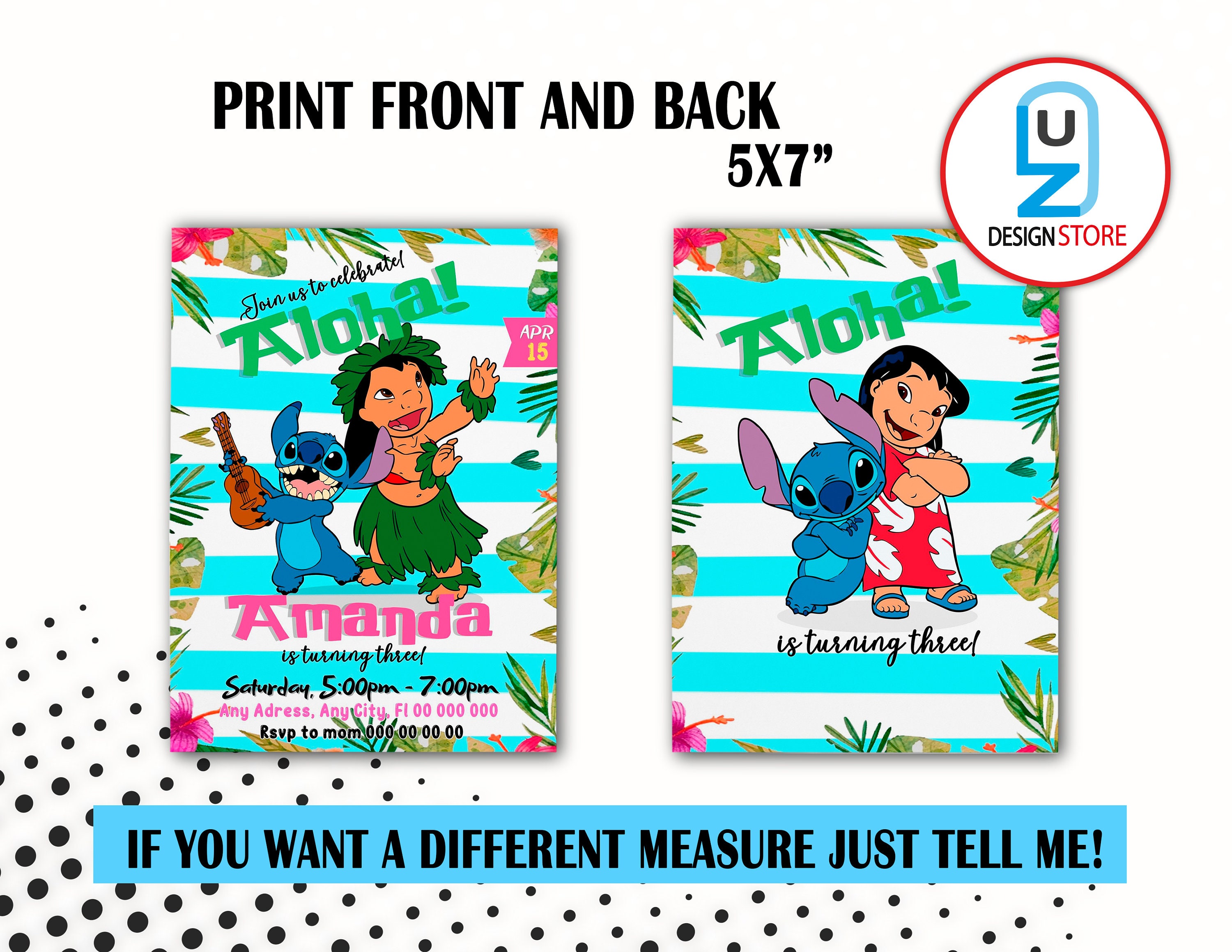 Invitación de Lilo y Stitch cumpleaños de Lilo y Stitch - Etsy España