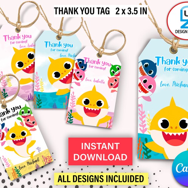 Shark Favor Tags - Etsy