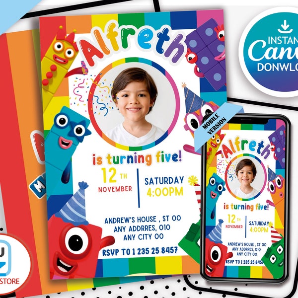 Digital Numberblocks Invitation - Etsy