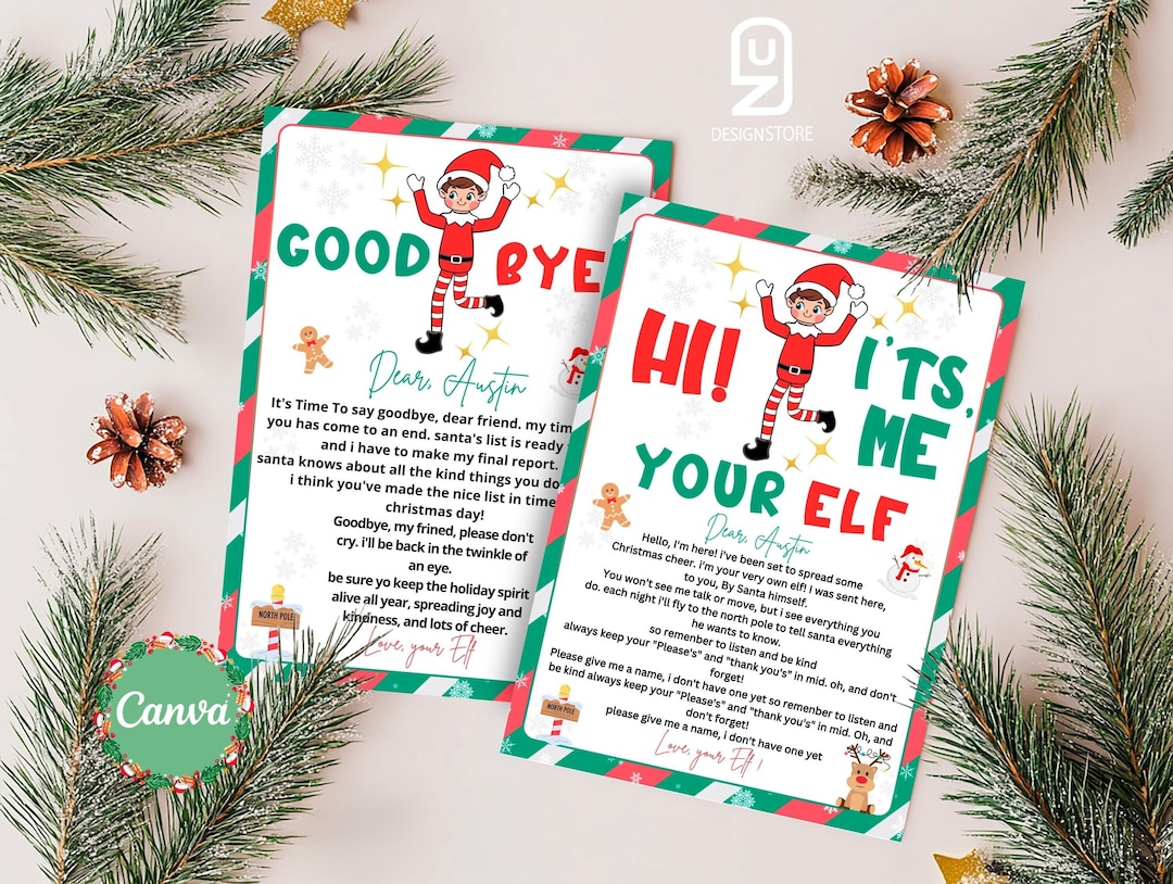 Editable Elf Letter, Elf Arrival Letter, Elf Return Letter, Elf I'm ...