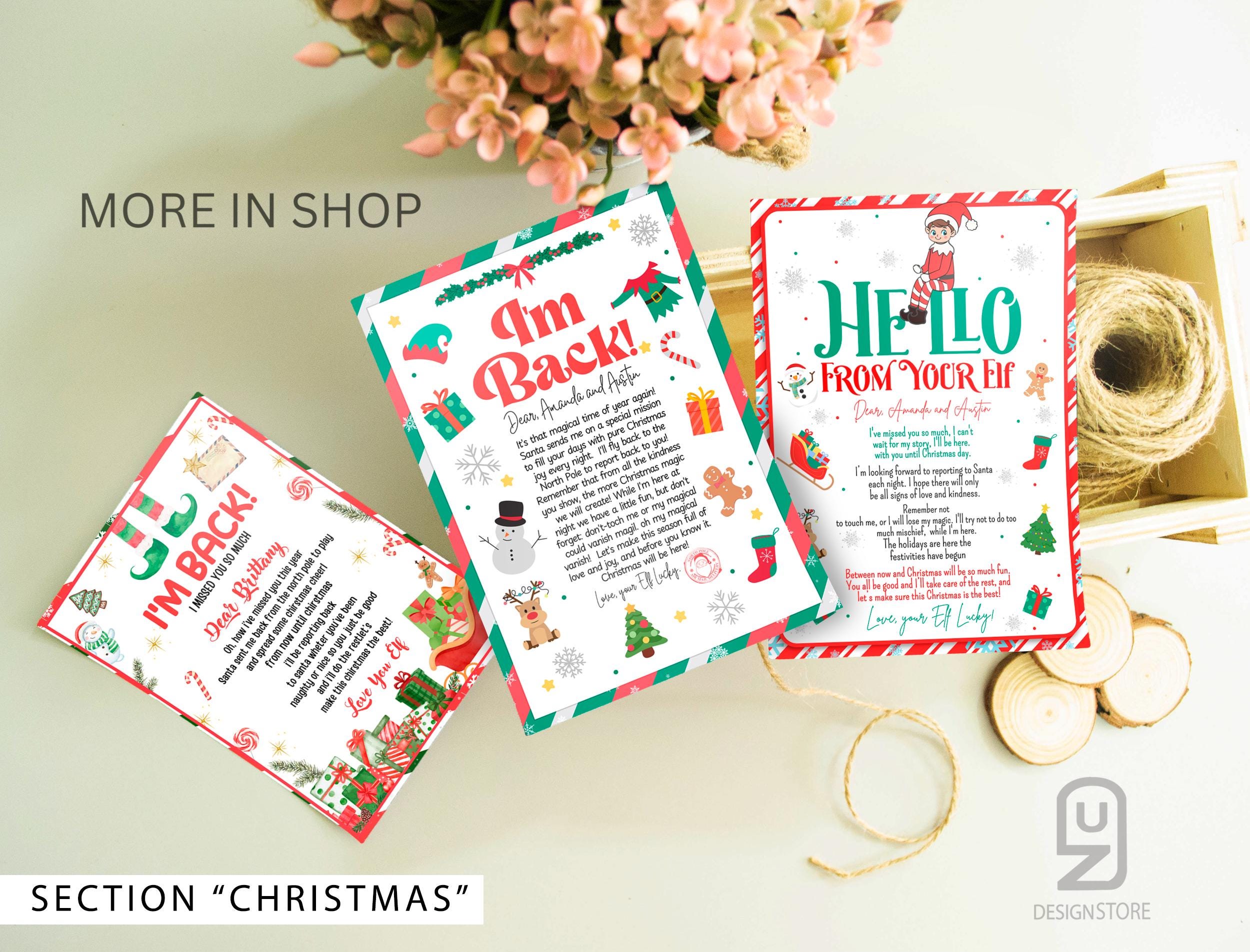 Editable Elf Arrival and Goodbye Letter, Canva Template (digital ...