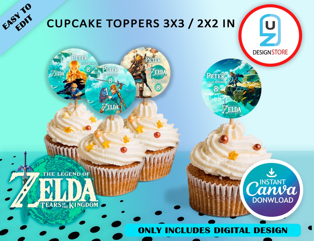 Zelda Tears of the Kingdom Cup Cakes Toppers Zelda - Etsy