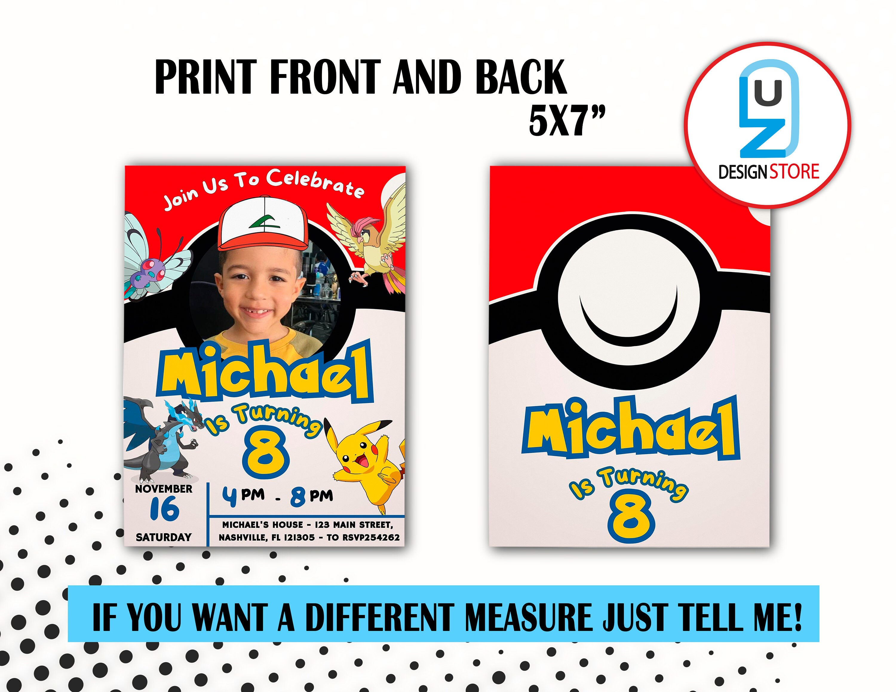 EDITABLE Pokemon Birthday Invitation Pokemon Evite Pokemon - Etsy