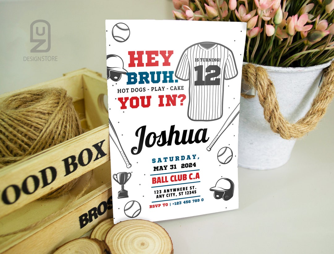Baseball Birthday Party Invitation, Baseball Corjl Editable Invite ...