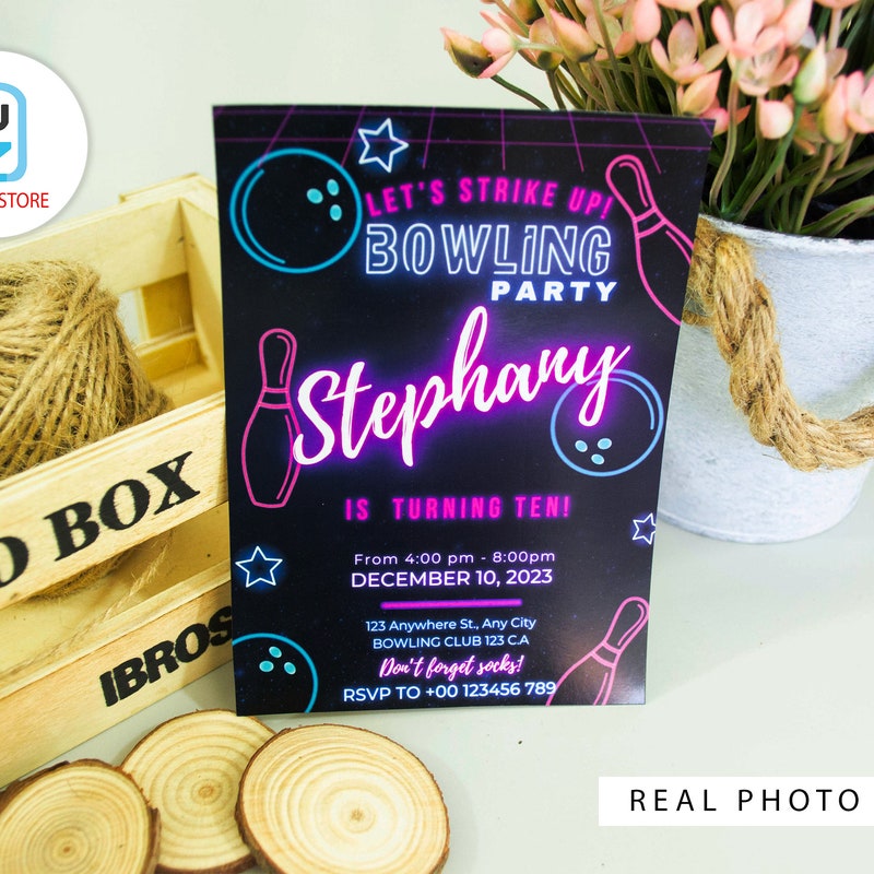 Bowling Invitations - Etsy
