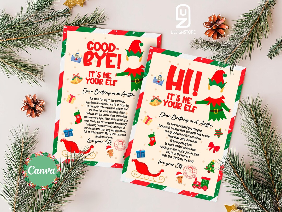 Editable Elf Arrival and Goodbye Letter Set, Christmas Elf Letter Combo ...