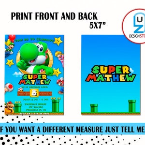 Yoshi Birthday Invitation Printable Invitation Instant Download Yoshi ...