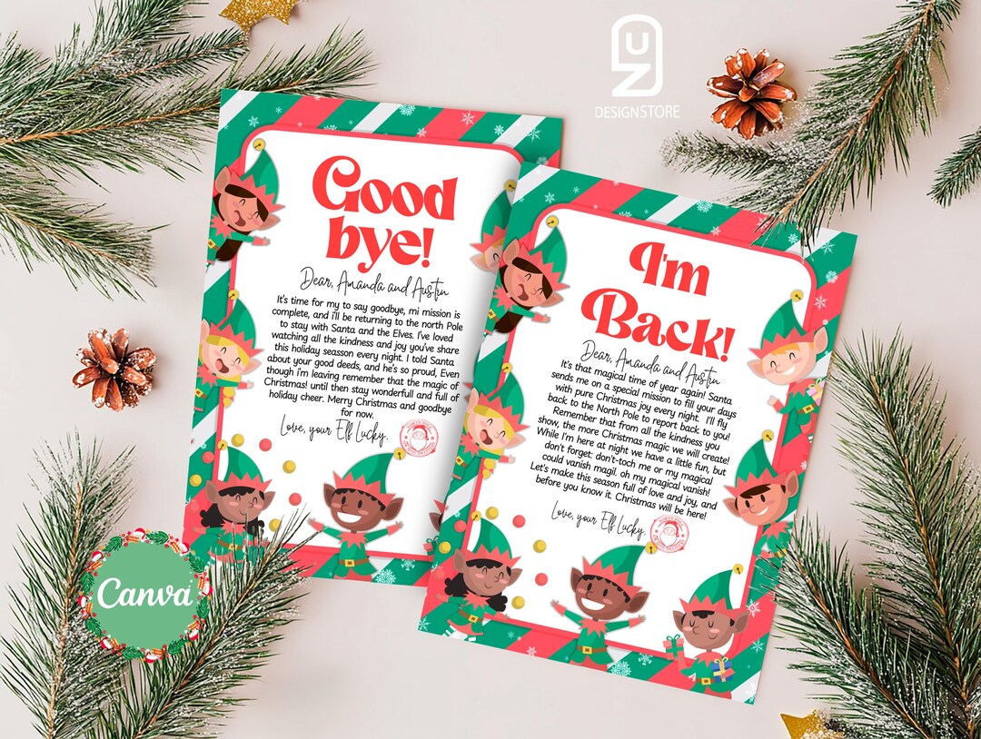 Editable Elf Arrival & Goodbye Letter: Canva Template (digital Download ...