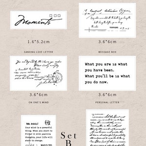 English Motto Seal Wooden Stamp Set 8pcs Collection Aphorism Wood ...