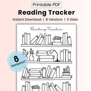 Printable Book Reading Tracker Pdf, Reading Log Bookshelf, Coloring ...
