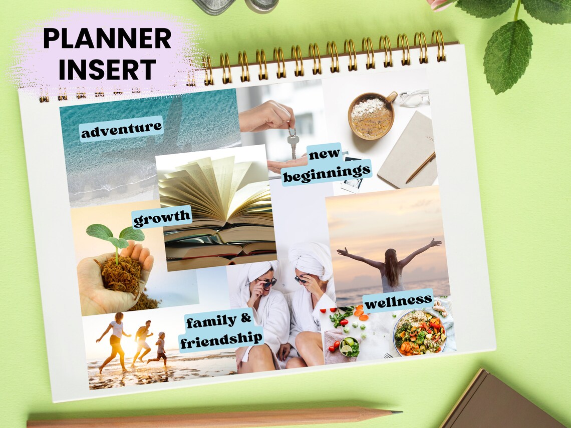 2024 Vision Board Template, Digital Vision Board Printables EDITABLE in ...