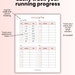 Running Log Printable Digital Template, Daily Monthly Weekly Cardio ...