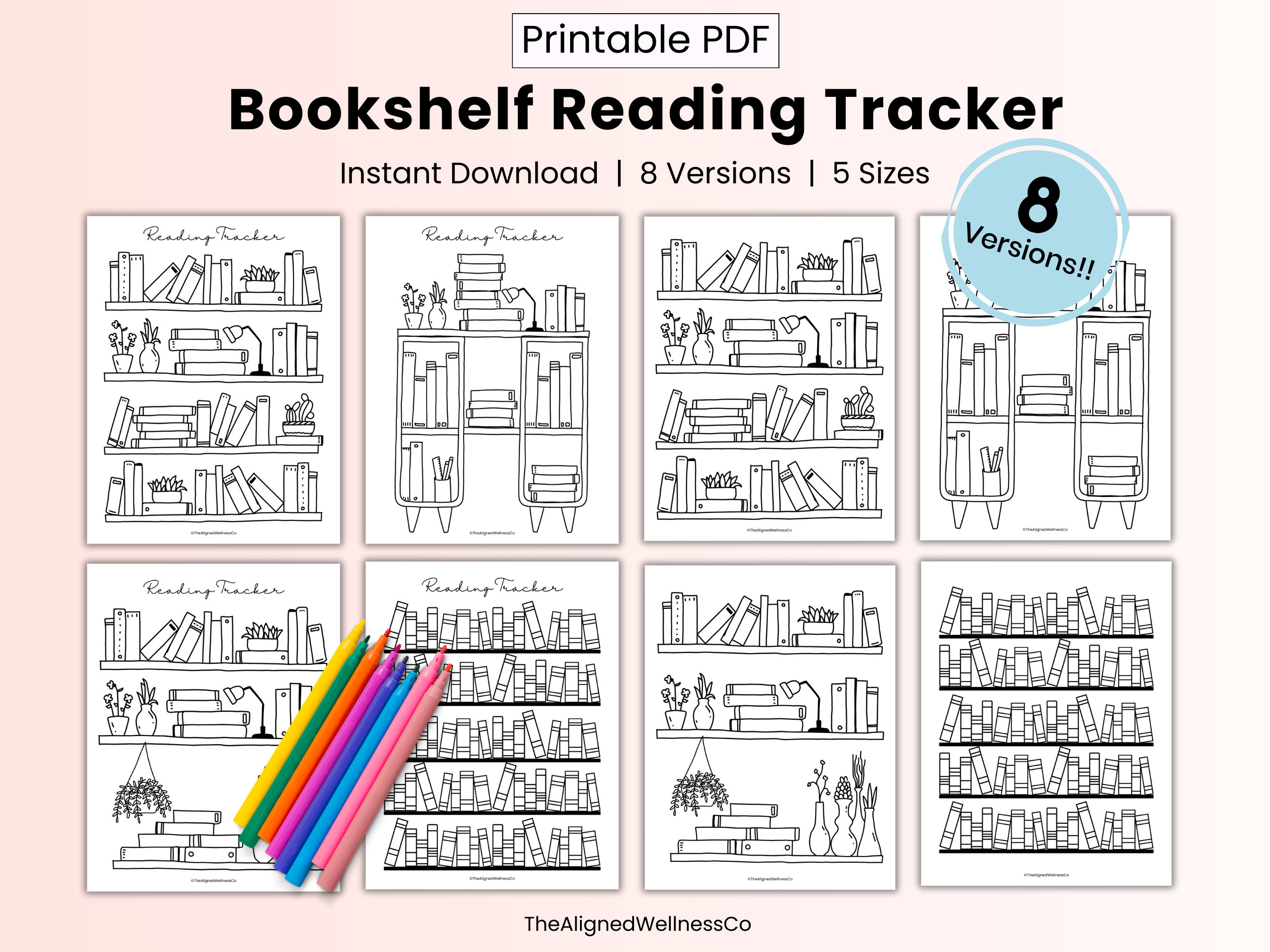 Reading Tracker, Printable Book Reading Tracker, Digital Book Journal ...