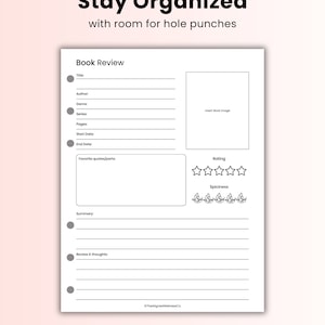 Book Review Template Goodnotes, Digital Reading Journal, Simple Book ...