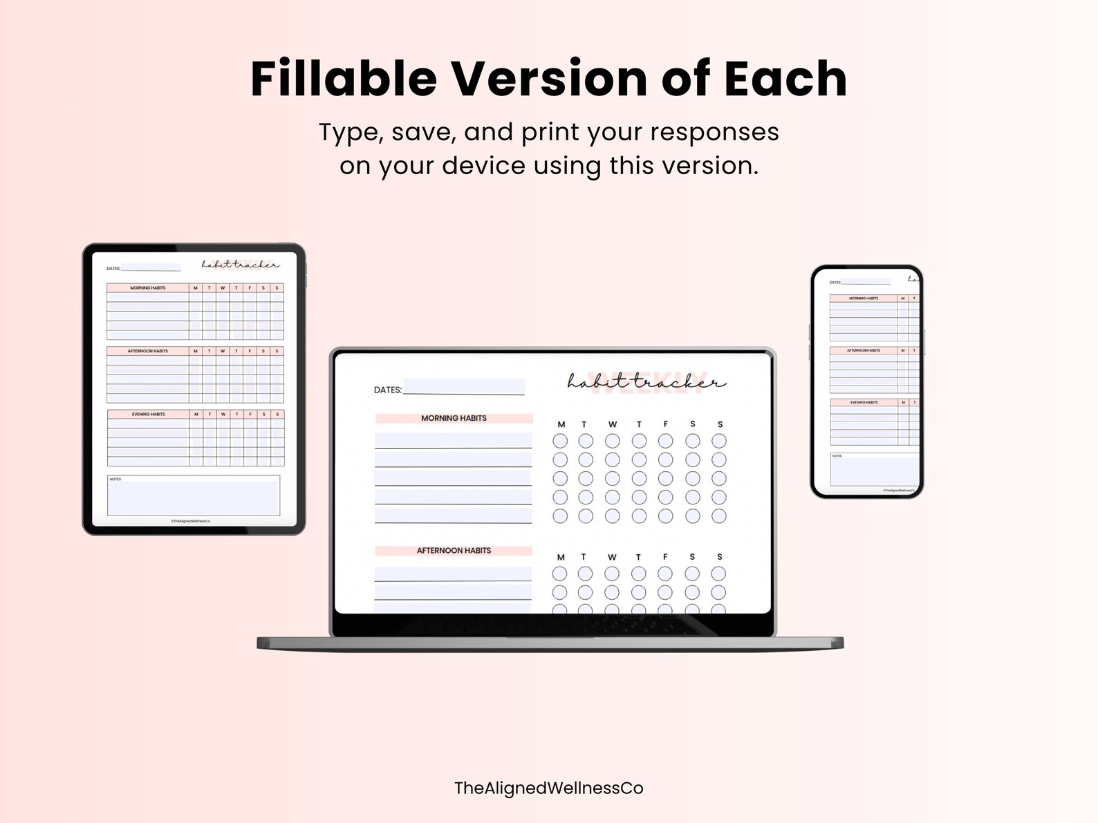 Simple Minimalist Daily Habit Tracker Pdf, Weekly Habit Challenge ...