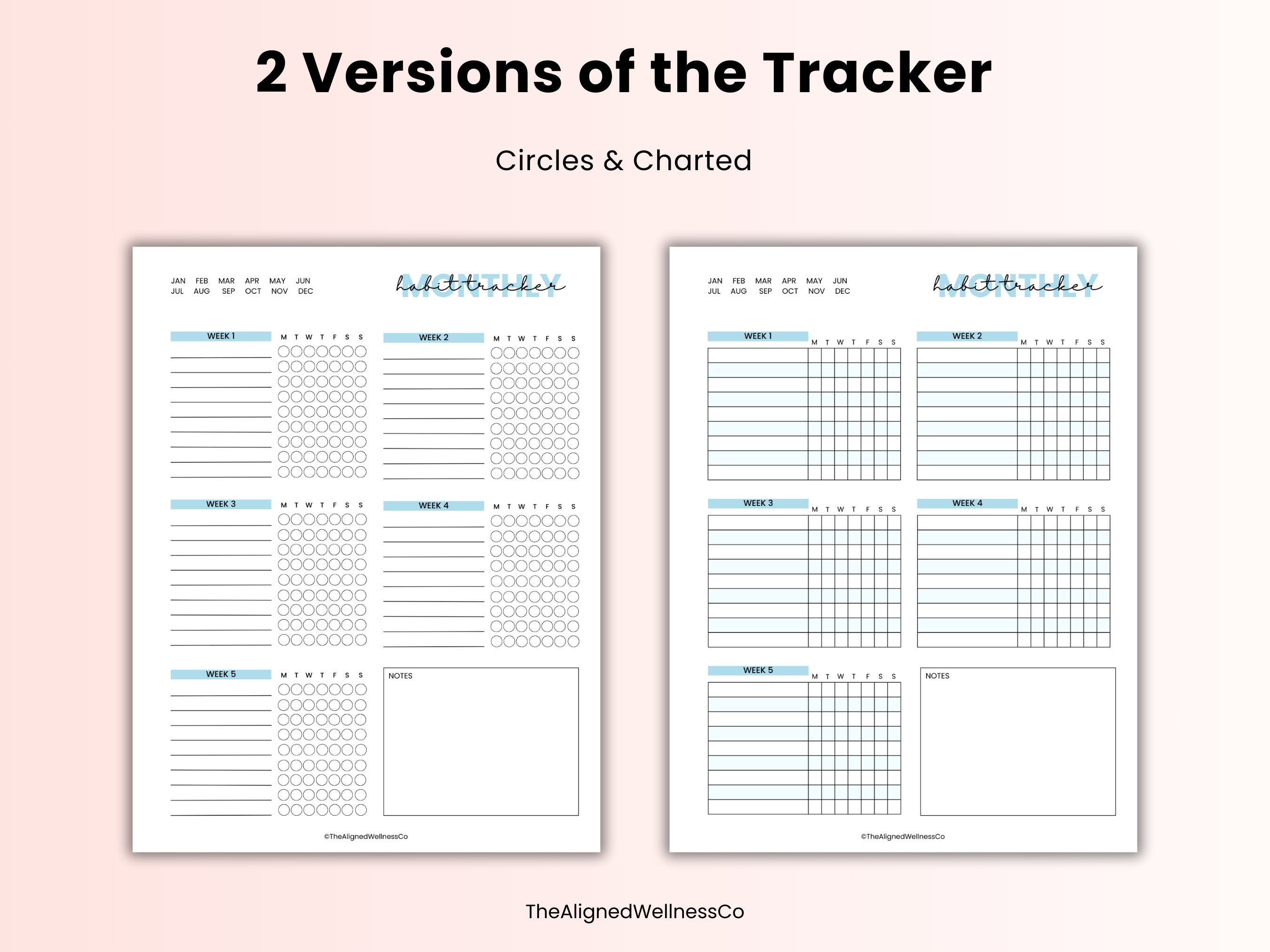 Monthly Habit Tracker Printable, Simple Habit Tracker, Minimalist Daily ...
