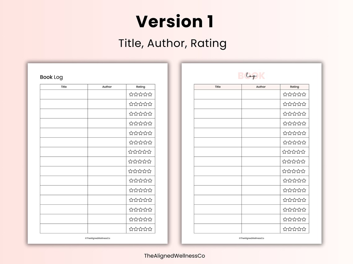 Reading Log Printable Template Goodnotes, Books to Read, Simple Digital ...