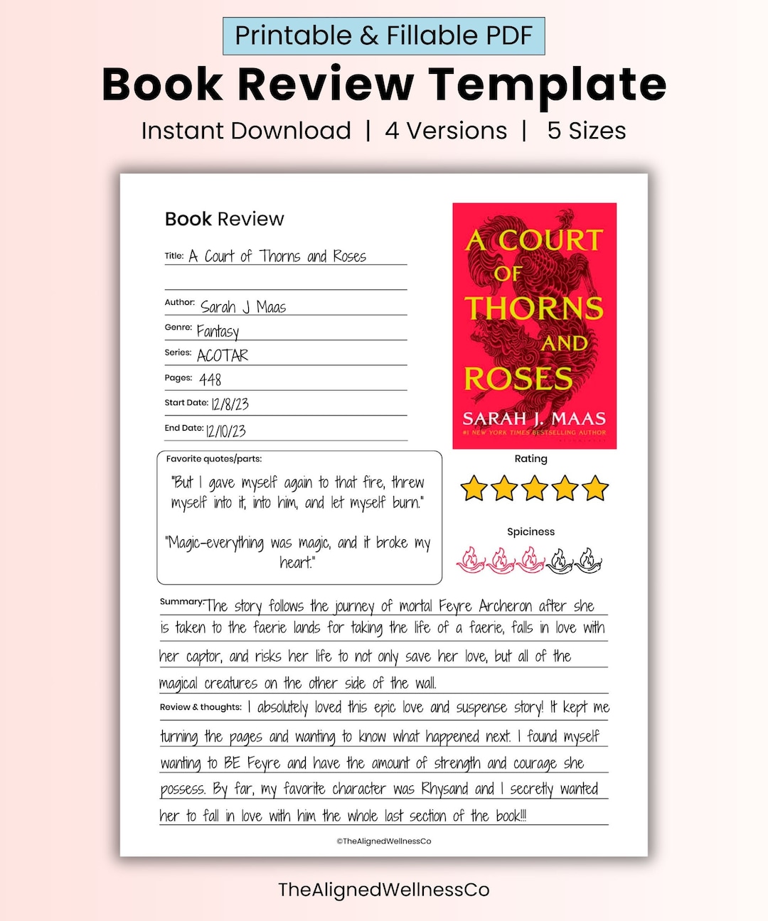 Book Review Template Goodnotes, Digital Reading Journal, Simple Book ...