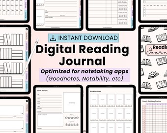 Books Review, Reading Journal, Digital, Planner, Goodnotes - Etsy